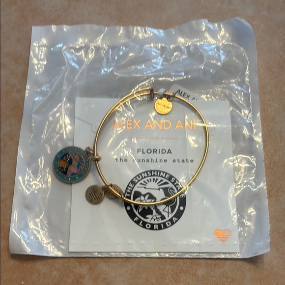 Alex and Ani | Jewelry | Alex And Ani Gold Bangle With Florida Charms ...